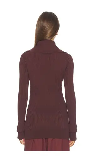 ENTIRE STUDIOS High Neck Henley Top - Chocolate