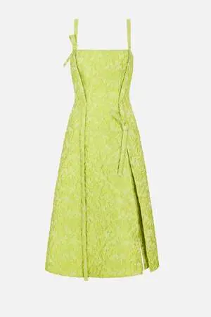EMILIA WICKSTEAD Emersyn Embossed Cloqué Dress - Green