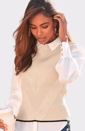 LASCANA LASCANA Knit Pattern Sweater Vest