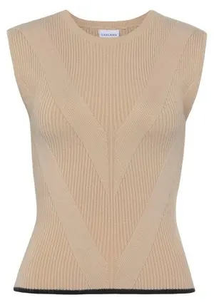 LASCANA Knit Pattern Sweater Vest With V-shaped Detail