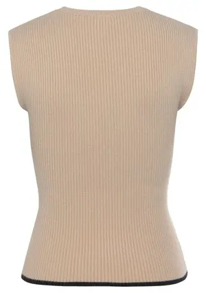 LASCANA Knit Pattern Sweater Vest With V-shaped Detail