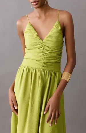 Mango Ruched Maxi Dress