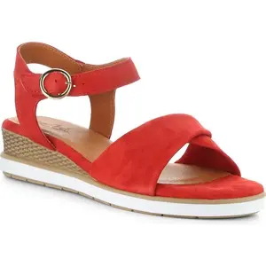 BOS. & CO. Avon Platform Wedge Sandal - Red
