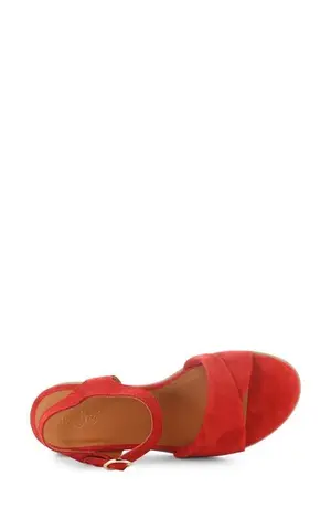 BOS. & CO. Avon Platform Wedge Sandal - Red