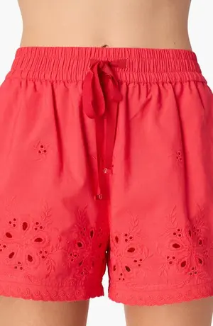Cami Nyc Jomi Embroidered Eyelet Cotton Shorts