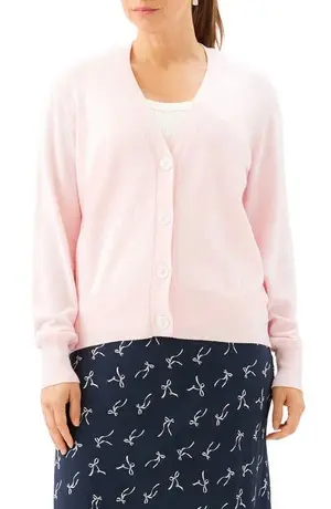 Karen Kane V-Neck Button-Front Cardigan Rose