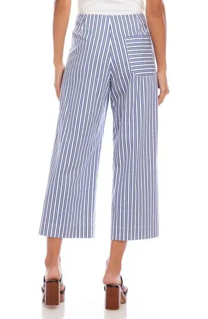 Karen Kane Stripe Crop Wide Leg Pants
