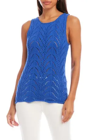 Karen Kane Pointelle Cotton Sweater Tank