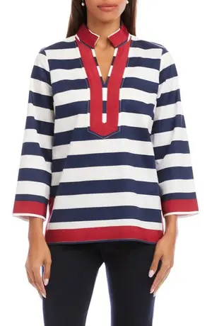 Karen Kane Striped Tunic Navy