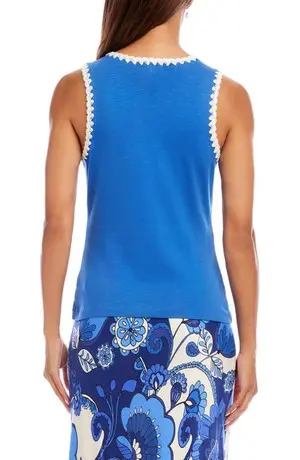Karen Kane Edge Stitch Tank - Blue