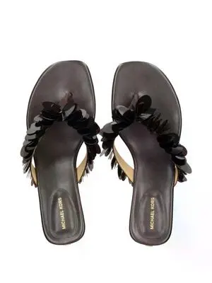 Michael Kors Loretta Embellished Thong Sandals - Brown