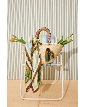 ALEMAIS Midi Straw Basket Tote - Multi
