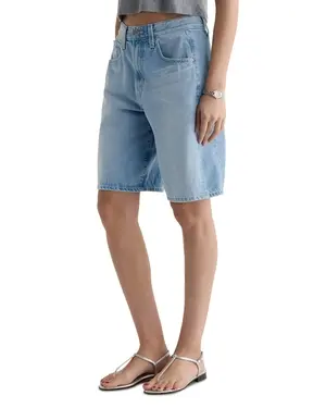 Ag Hattie High-rise Bermuda Denim Shorts