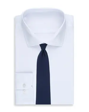 Thomas Pink Classic Textured Satin Tie - Navy
