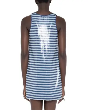 Zadig&Voltaire Rasha Sequin Stripe Dress - Sky