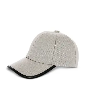 Vince Leather Trim Baseball Cap - Black