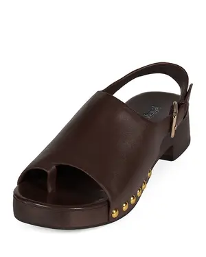 Jeffrey Campbell Pipper Wood Platform Sandals - Coffee