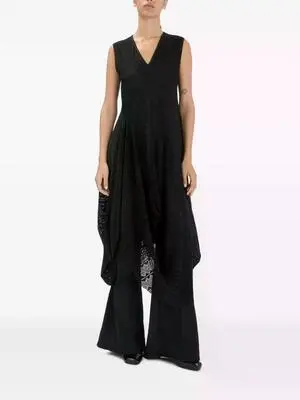 High Sleeveless Midi Dress