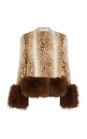 A.W.A.K.E. Mode Faux-fur Cropped Jacket - Brown