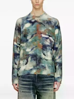 DIESEL® K-illum Printed Long-sleeve Sweater