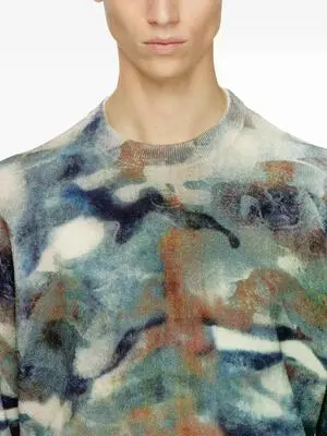DIESEL® K-illum Printed Long-sleeve Sweater