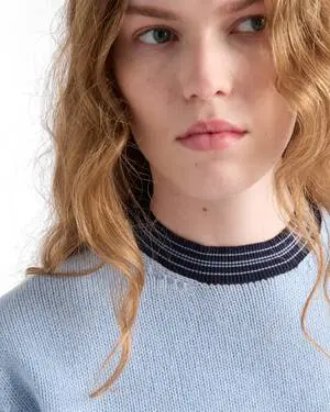 Prada Cashmere Crew-neck Sweater - Light Blue