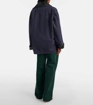 Miu Miu Cotton Gabardine Straight-leg Trousers