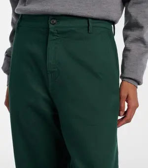 Miu Miu Cotton Gabardine Straight-leg Trousers