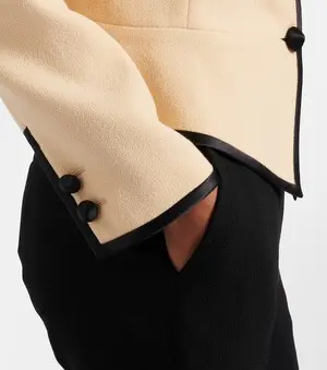 Valentino Garavani Bow-detail Virgin Wool Crêpe Jacket - Beige