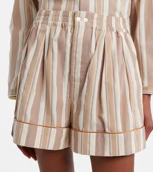 Saint Laurent Striped Cotton Shorts