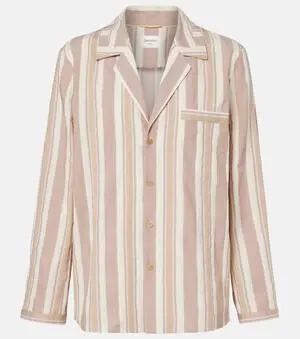 Saint Laurent Striped Cotton Pajama Shirt - Beige