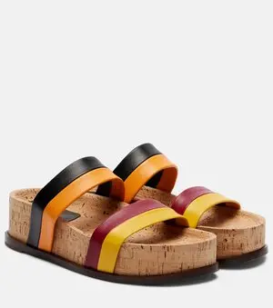 Gabriela Hearst Striker Leather Platform Sandals Multicoloured