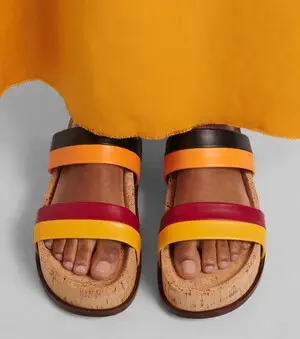Gabriela Hearst Striker Leather Platform Sandals - Multicoloured