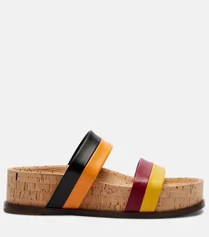 Gabriela Hearst Striker Leather Platform Sandals - Multicoloured