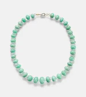 Ileana Makri Beaded Necklace With Gemstones - Green