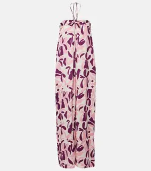 ADRIANA DEGREAS Floral Printed Maxi Dress - Pink