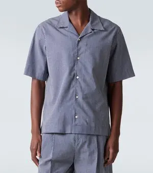 Givenchy Checked Cotton Bowling Shirt - Blue