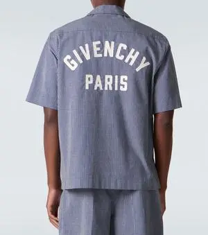 Givenchy Checked Cotton Bowling Shirt - Blue