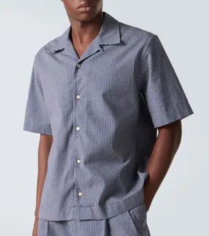 Givenchy Checked Cotton Bowling Shirt - Blue