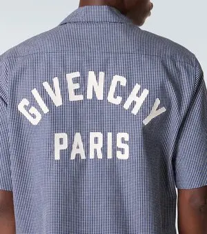 Givenchy Checked Cotton Bowling Shirt - Blue