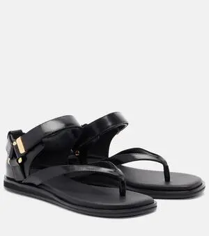 Sacai Leather Thong Sandals - Black
