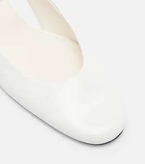 TOTEME Patent Leather Mary Jane Flats - White