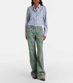 Etro Paisley Flared Jeans - Blue