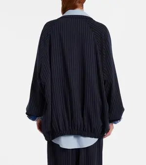 THE FRANKIE SHOP Baxter Pinstripe Oversized Jacket - Blue