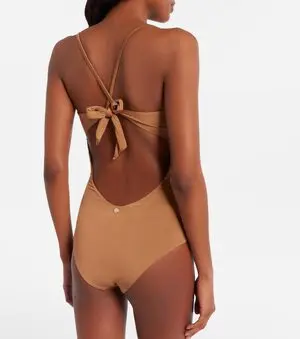 Max Mara Curva Halterneck One-piece Swimsuit - Brown