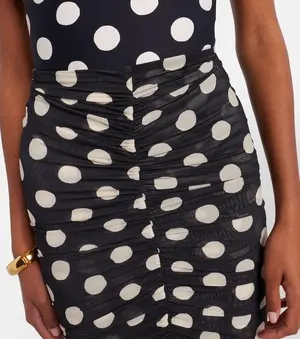 MONTCE Polka-dot Mesh Midi Skirt