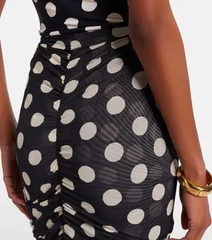 MONTCE Polka-dot Mesh Midi Skirt