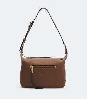 TOD'S Metal Dots Mini Leather Shoulder Bag - Brown