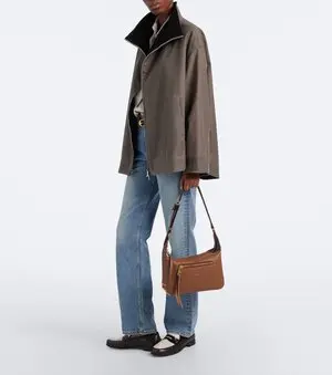 TOD'S Metal Dots Mini Leather Shoulder Bag - Brown