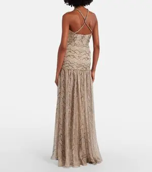 Elie Saab Snake-print Silk Chiffon Maxi Skirt